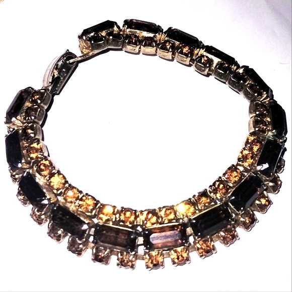Vintage | Jewelry | Vintage 95s Light And Dark Topaz Bracelet Foldover ...